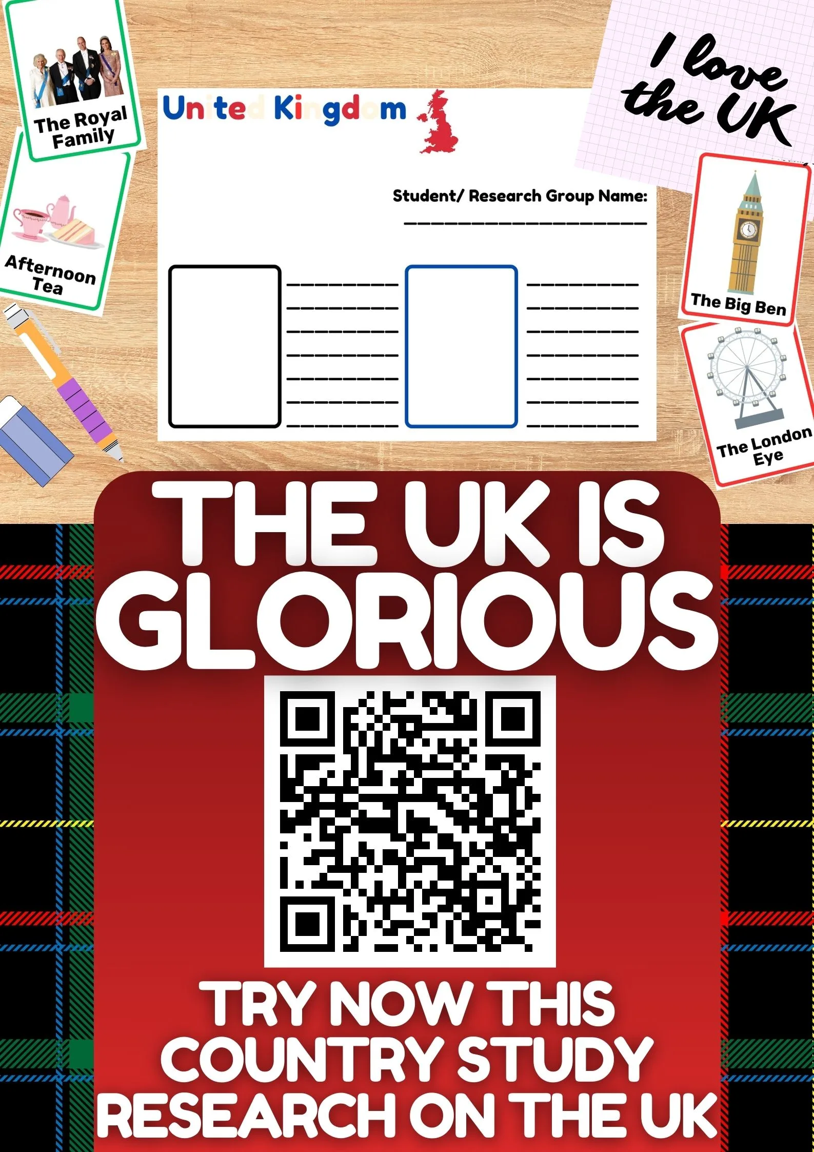 Country Study on the United Kingdom - Project - Worksheet + Cards by ...