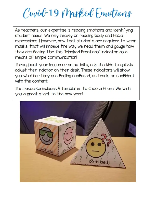 Covid-19 Masked Emotions Activity by Teach Simple