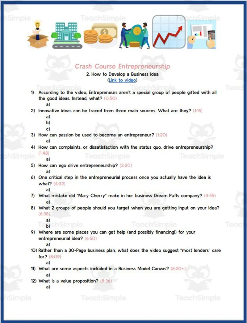 Crash Course: Entrepreneurship #2 How to Develop a Business Idea ...