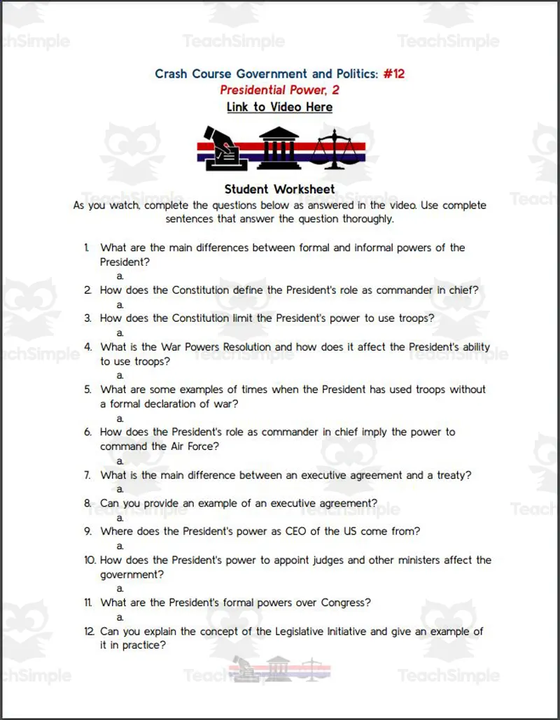 Crash Course: Government and Politics #12: Presidential Power 2 ...