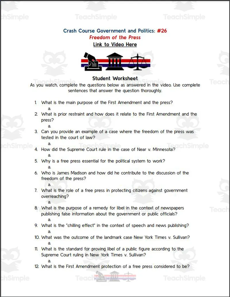 Crash Course: Government and Politics #26: Freedom of the Press ...