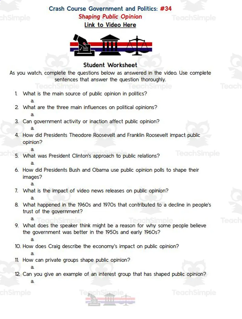 Crash Course: Government and Politics #34: Shaping Public Opinion ...