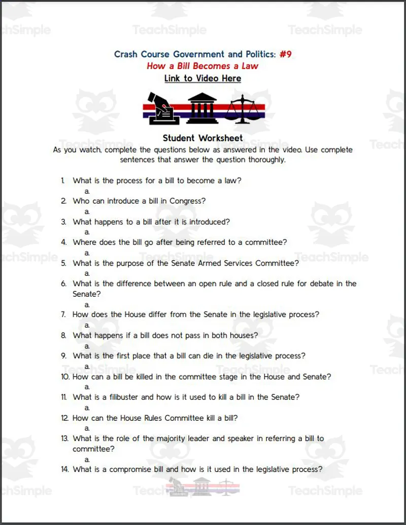 Crash Course: Government and Politics #9: How a Bill Becomes A Law ...