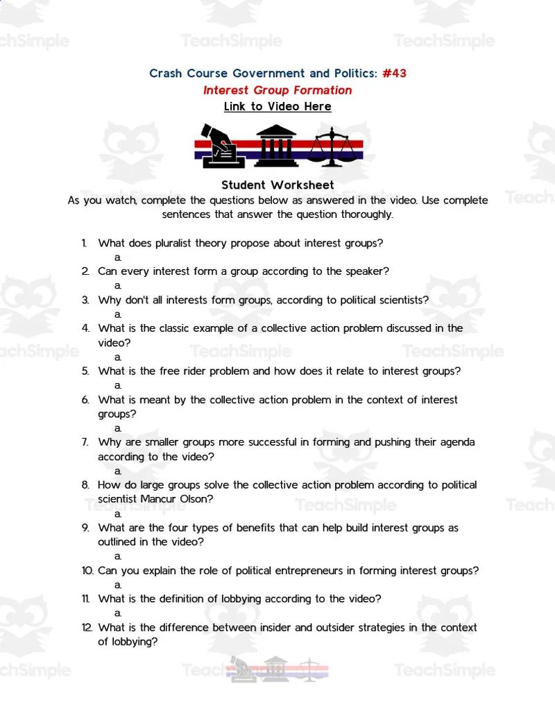 Crash Course Government Episode | 43 - Interest Group Formation by ...