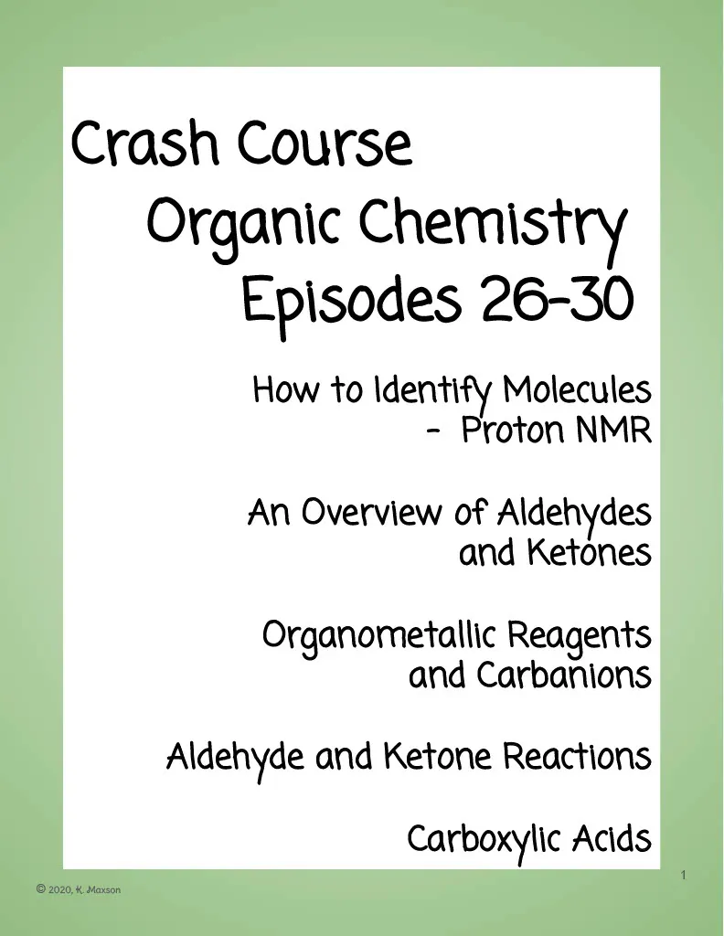 Crash Course Organic Chemistry: Episodes 26-30 by Teach Simple