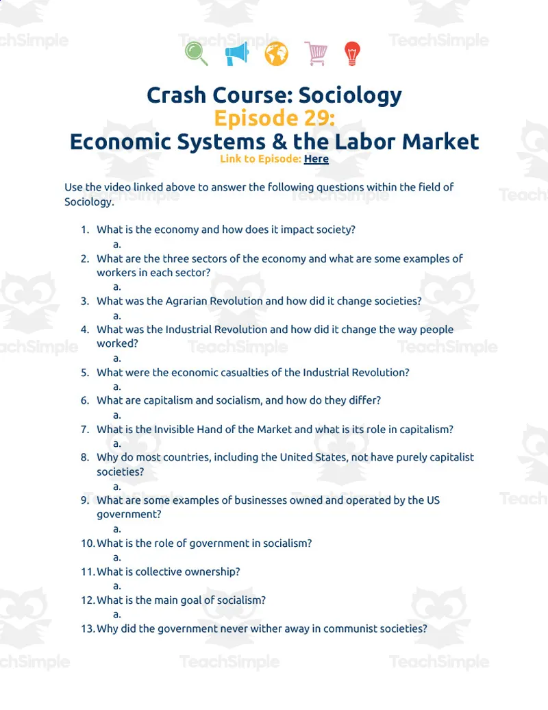Crash Course Sociology Episode | 29 Economic Systems and Labor Market ...