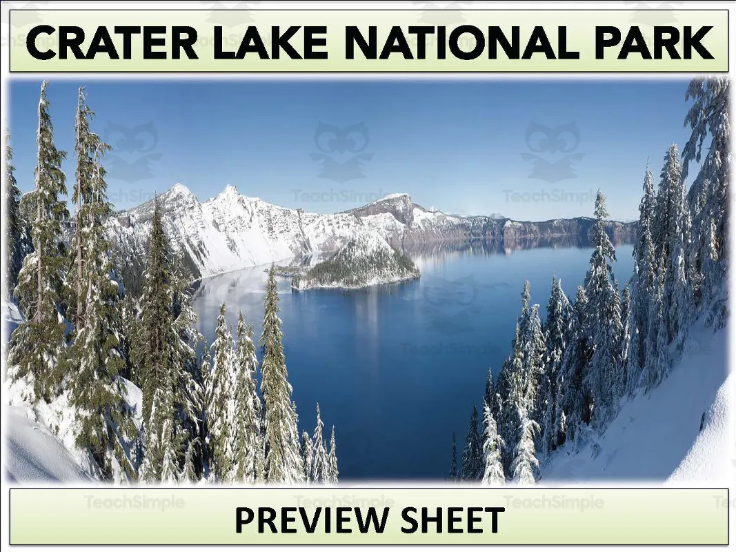 Crater Lake National Park Geography Unit by Teach Simple