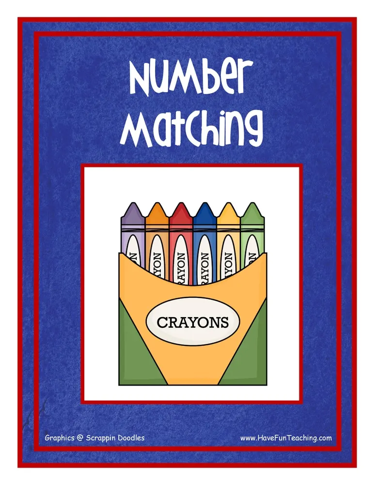Crayon Number Matching Activity by Teach Simple