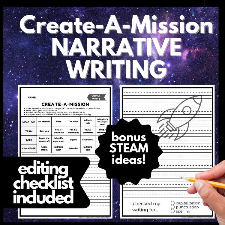 Create-A-Mission Writing Challenge by Teach Simple