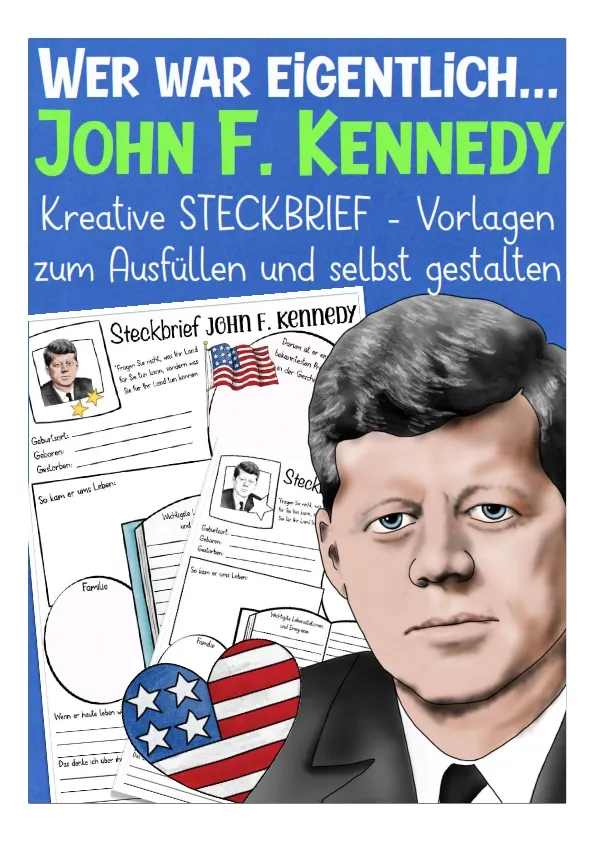 Creative Fact File Worksheets: Who is John F. Kennedy (German Version ...
