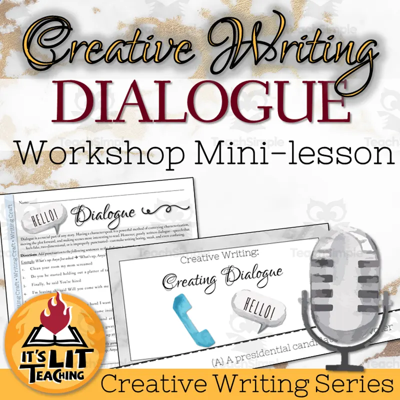 Creative Writing Workshop: Dialogue Mini Lesson by Teach Simple