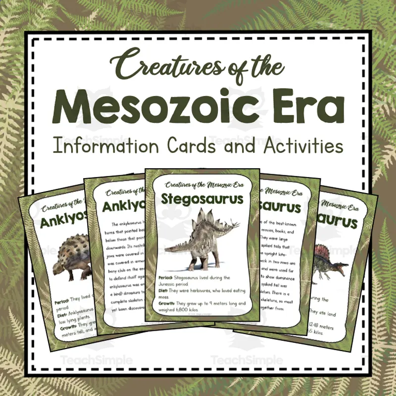Creatures of the Mesozoic Era by Teach Simple