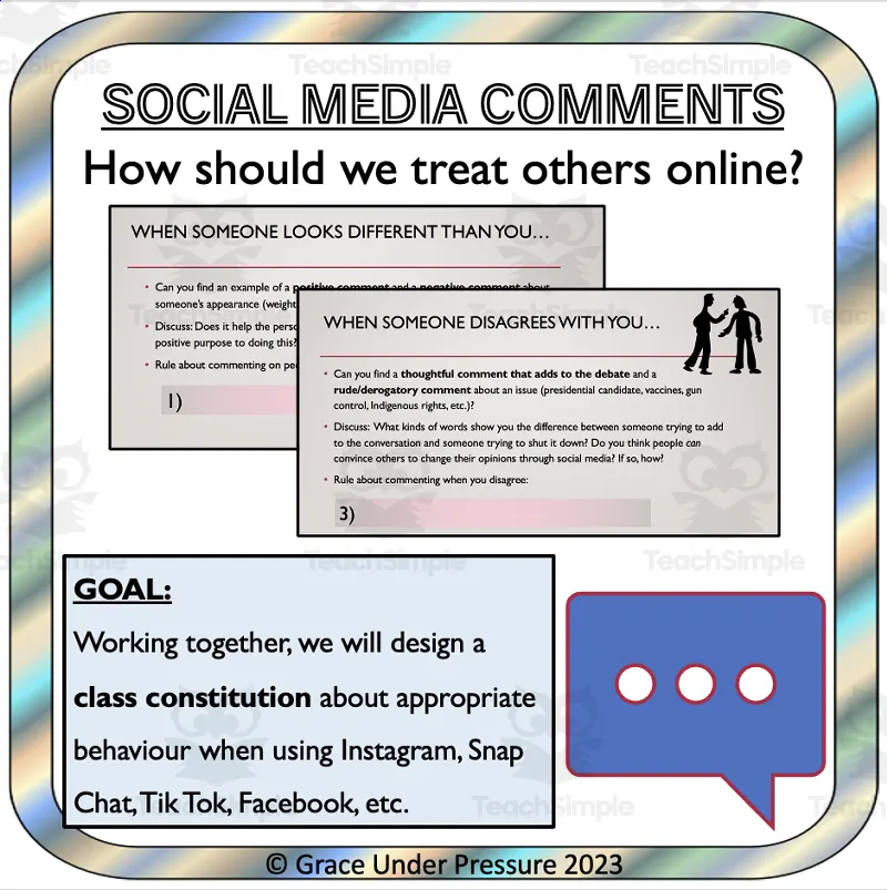 Critical Thinking: Social Media Comments- Create a Class Constitution ...