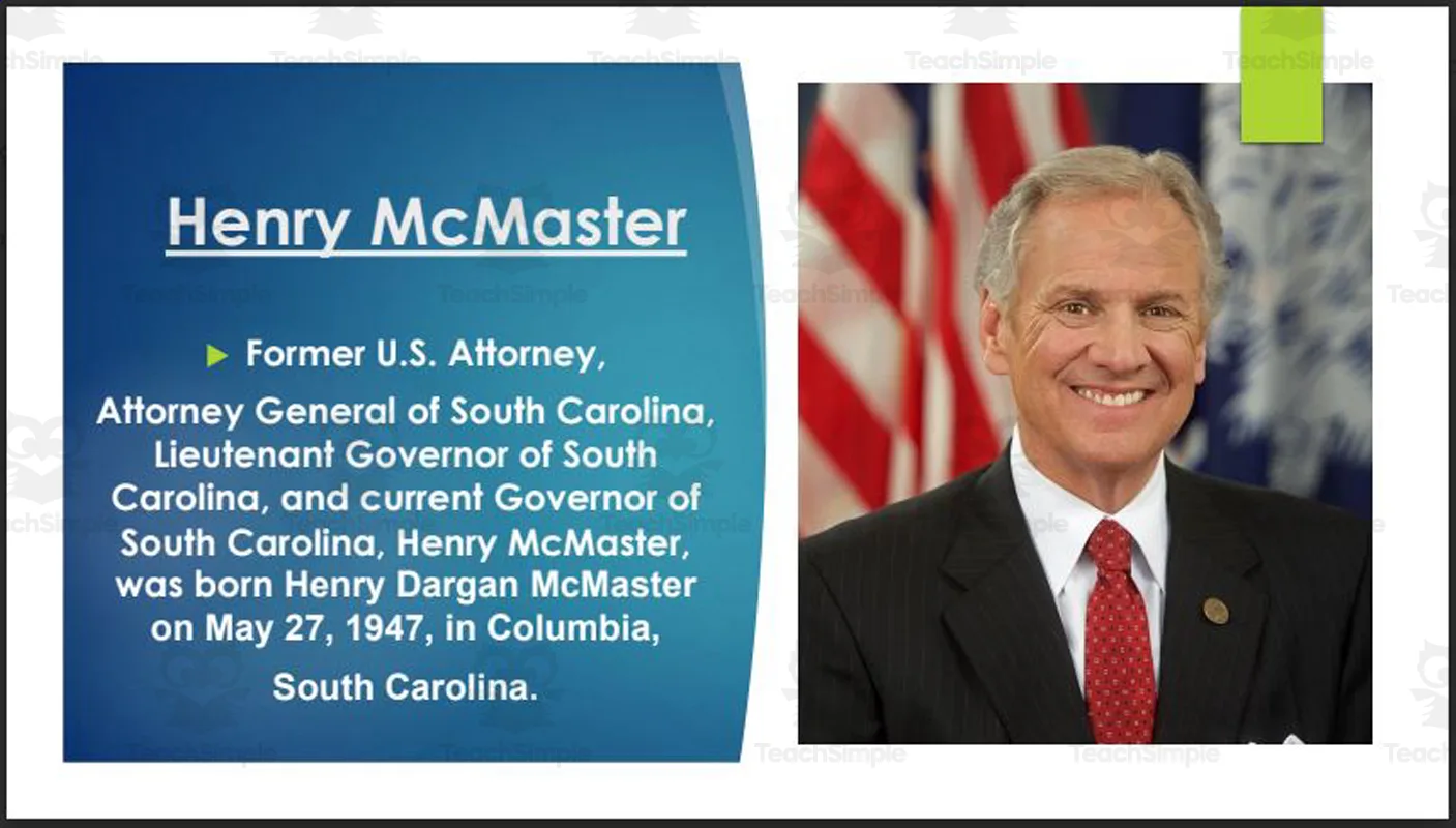 Current South Carolina Governor, U.S. Senators & Reps (BIO PPT Bundle ...