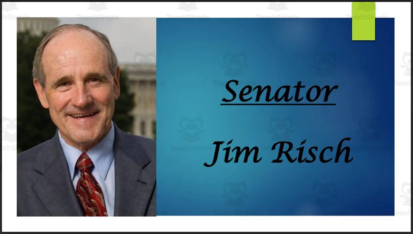 Current U.S. Senators & U.S. Representatives from Idaho (BIO PPT Bundle ...