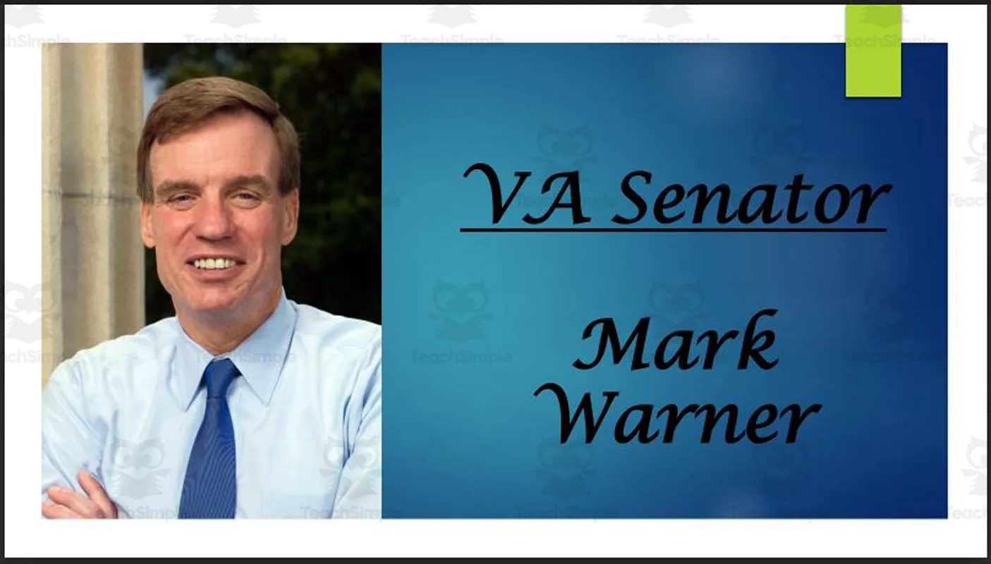 Current U.S. Senators from Virginia (Biography PPT Bundle) by Teach Simple