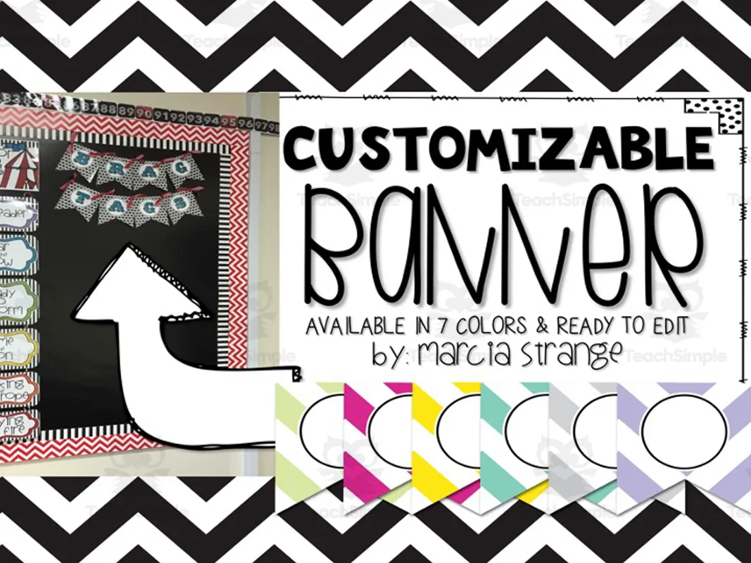 Customizable Chevron Banners by Teach Simple