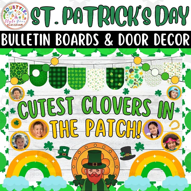 Cutest Clovers In: St. Patrick's Day Bulletin Boards & Door Decor kit ...