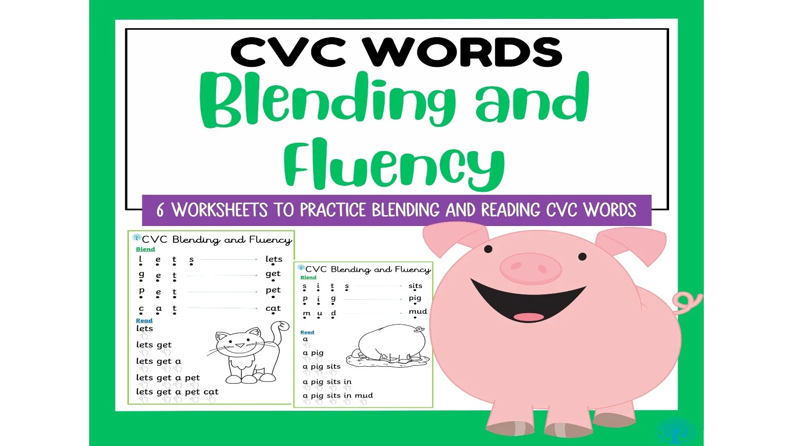 CVC Blending and Fluency Reading Guidance by Teach Simple