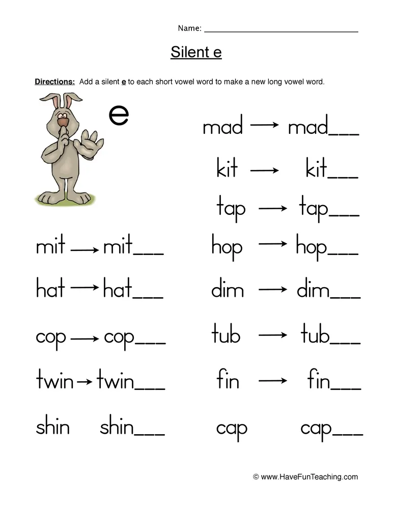CVC E Worksheet - Adding by Teach Simple