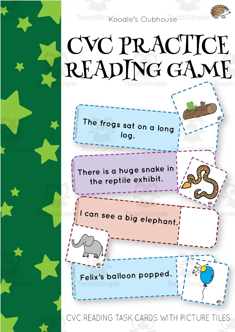 CVC Practice Reading Game by Teach Simple