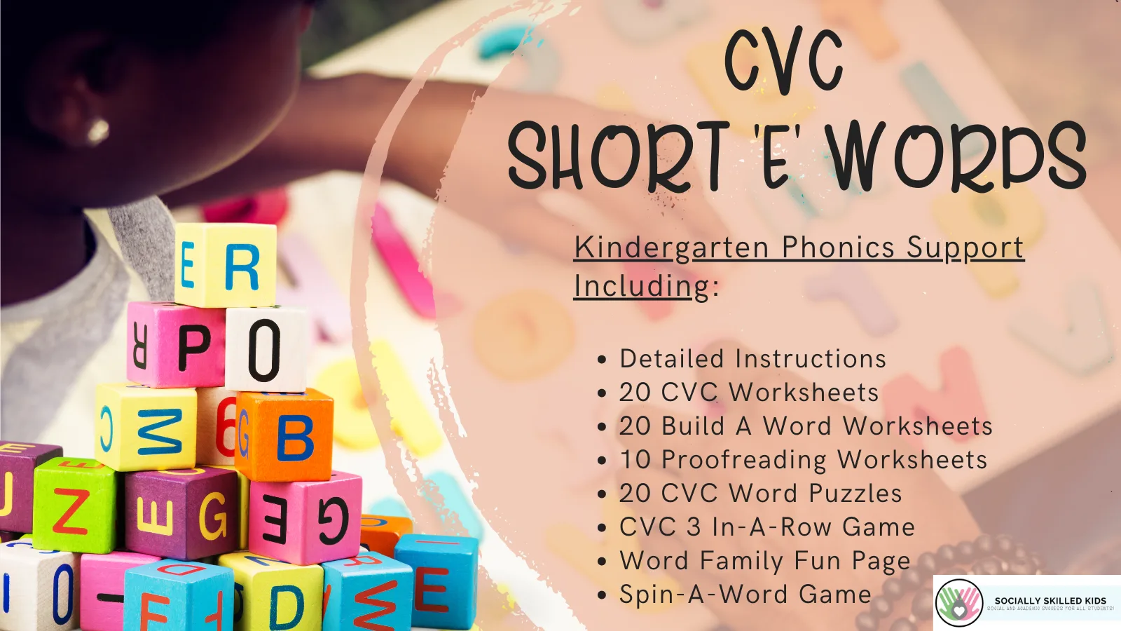 CVC Short 'e' Phonics Support by Teach Simple