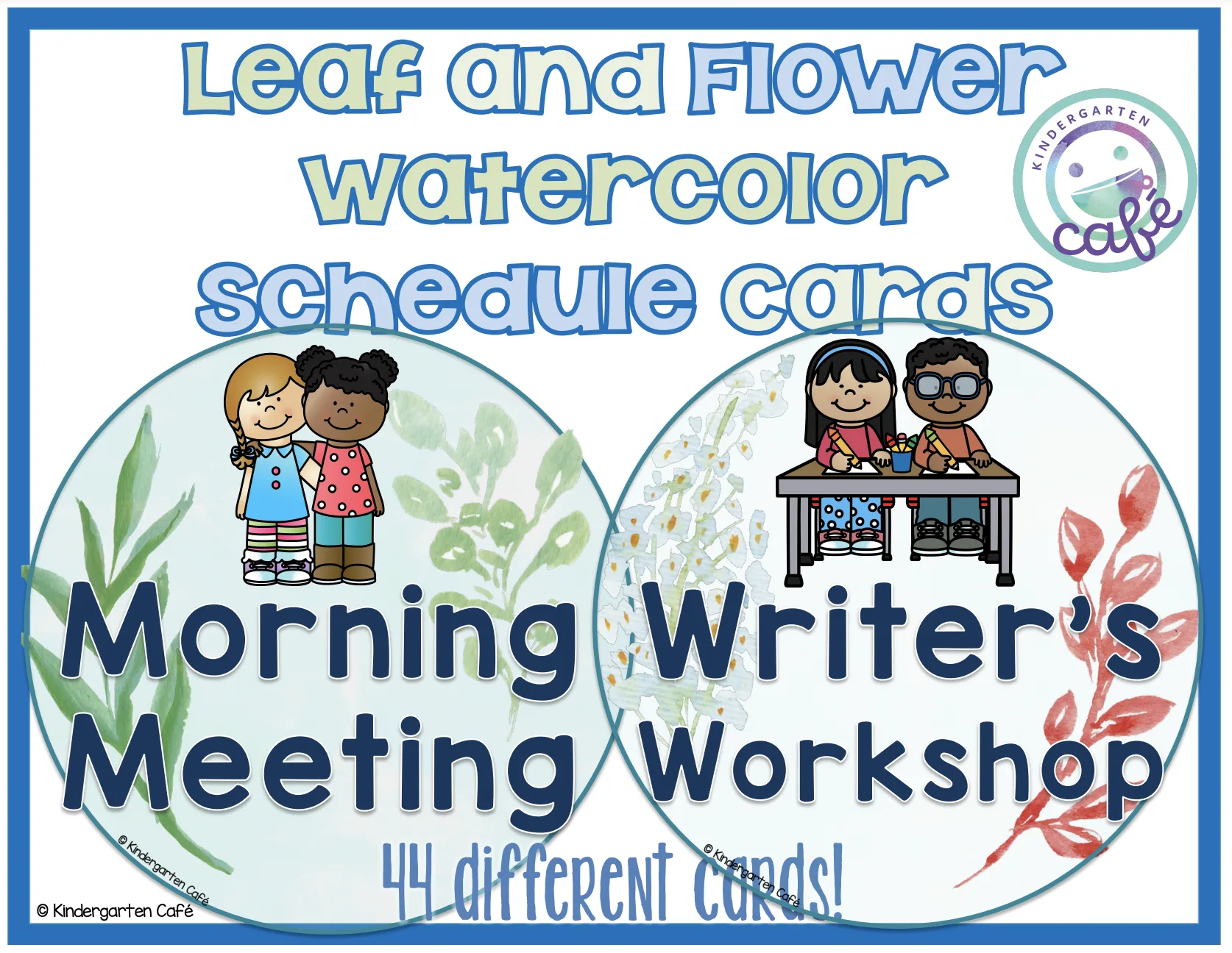 Daily Schedule Cards | Leaf and Flower Watercolor Theme by Teach Simple