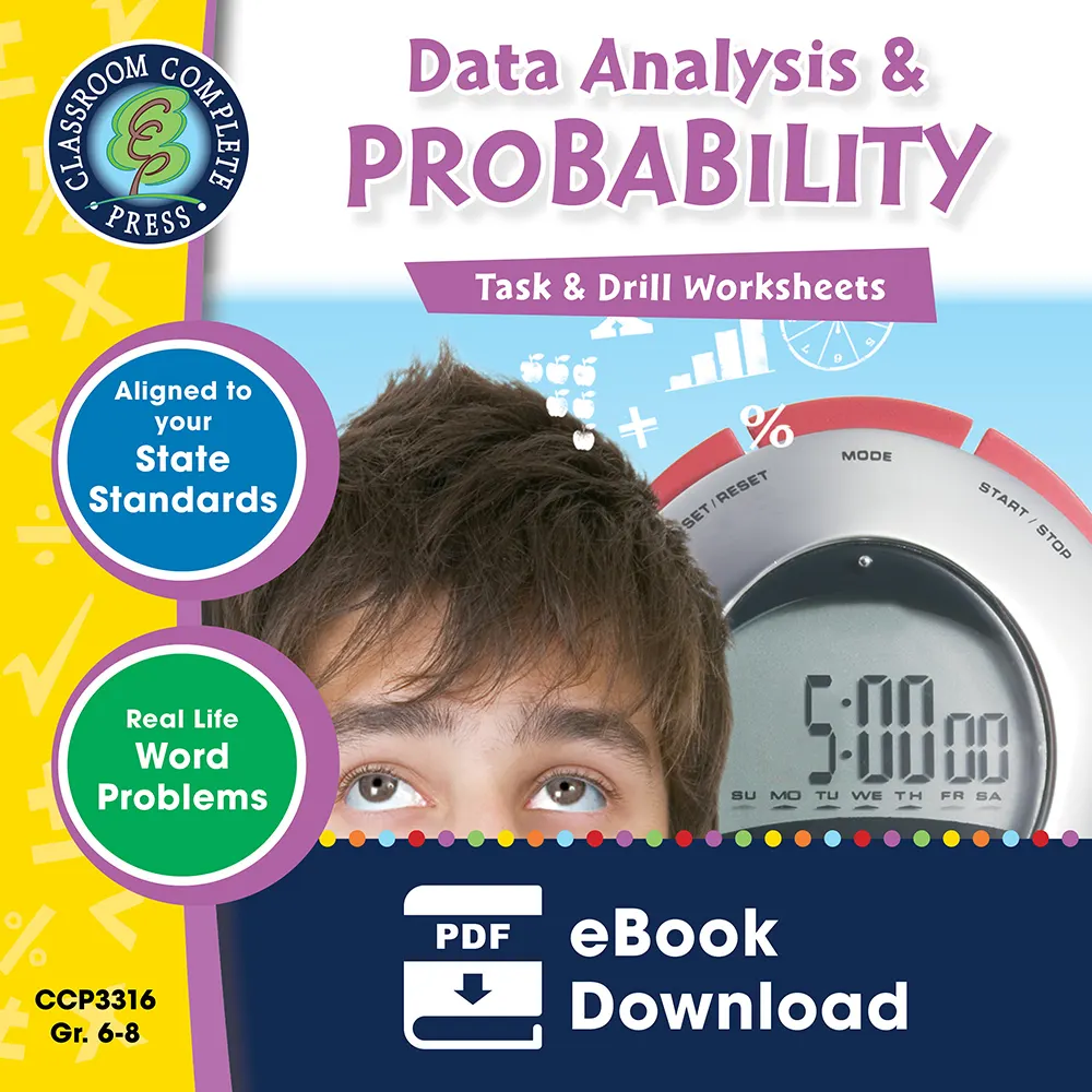 Data Analysis & Probability - Task & Drill Sheets Gr. 6-8 by Teach Simple