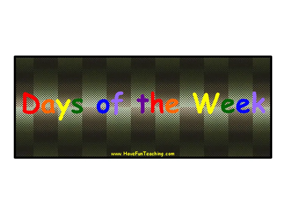 Days of the Week Classroom Signs by Teach Simple