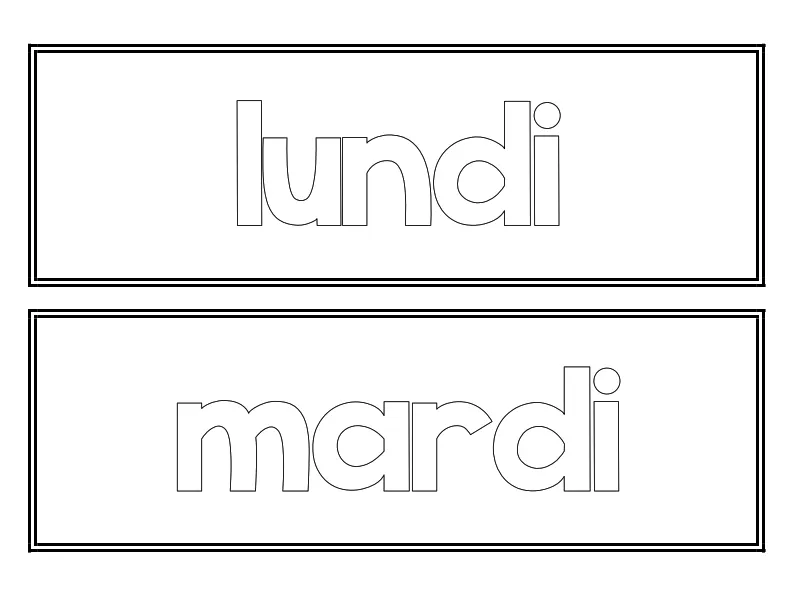 Days of the Week Labels (French Version) by Teach Simple