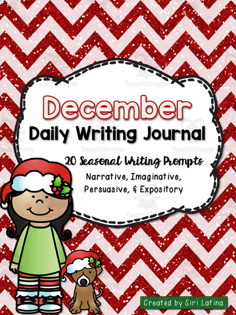 December Daily Writing Journal by Teach Simple