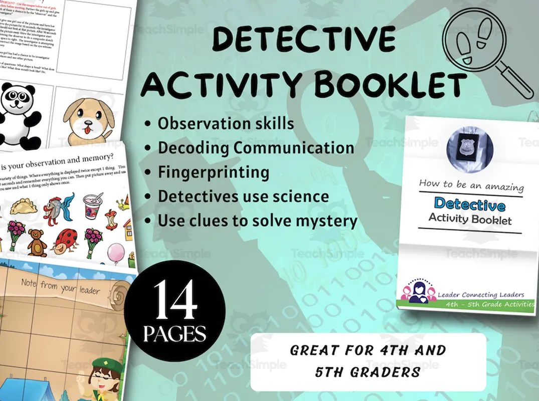 Detective Activity Booklet, Printable Games and Activities, Detective ...