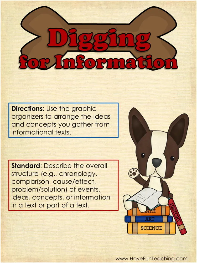Digging for Information Text Structure Activity by Teach Simple