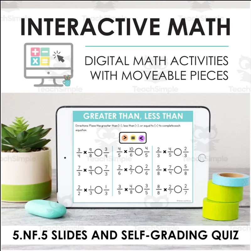 Digital Math for 5.NF.5 - Apply Understandings of Multiplication and ...