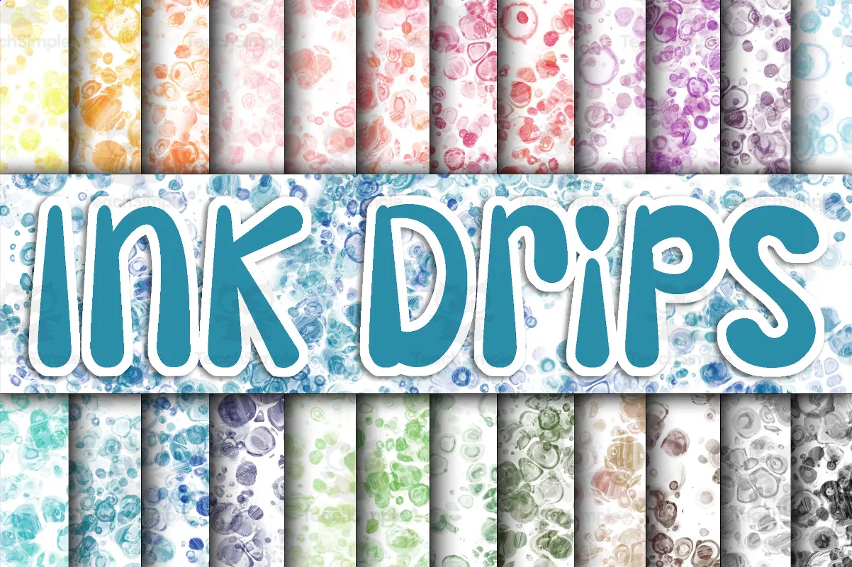 Digital Paper: Alcohol Ink Drips by Teach Simple
