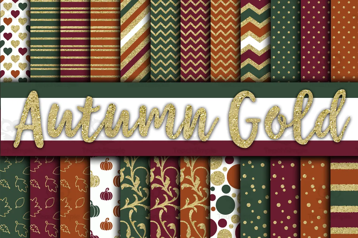 Digital Paper: Autumn Gold by Teach Simple