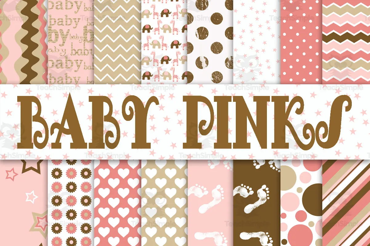 Digital Paper: Baby Girl Colors by Teach Simple