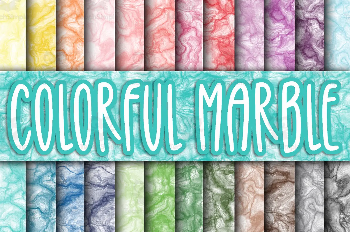 Digital Paper: Colorful Marble by Teach Simple