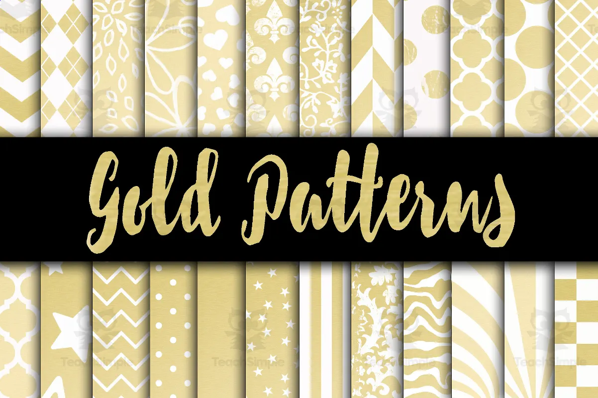 Digital Paper: Gold Designs by Teach Simple