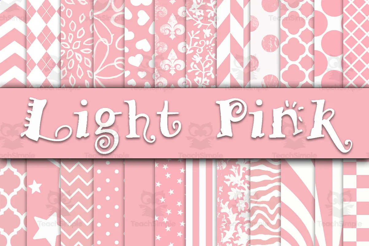 Digital Paper: Light Pink Designs by Teach Simple