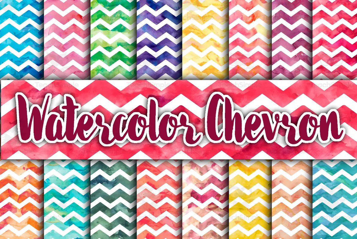 Digital Paper: Watercolor Chevron by Teach Simple