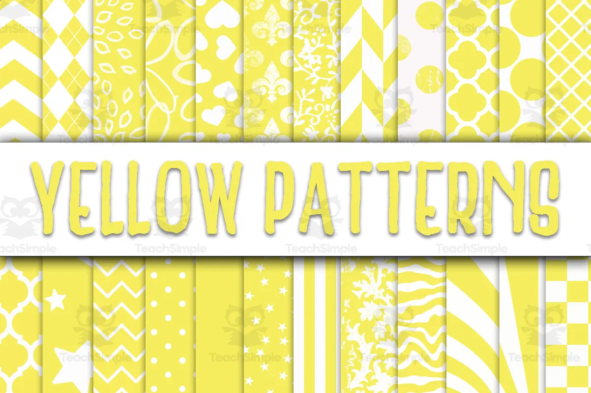 Digital Paper: Yellow Patterns by Teach Simple