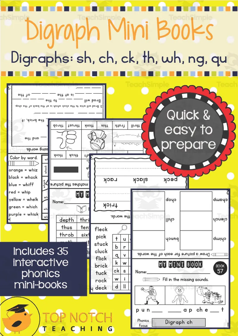 Digraphs Mini Books by Teach Simple