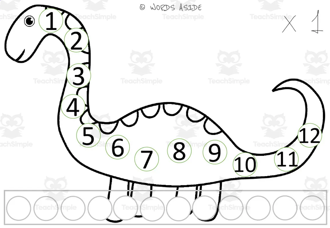 Dinosaur Repeated Addition Mats Set 10 by Teach Simple
