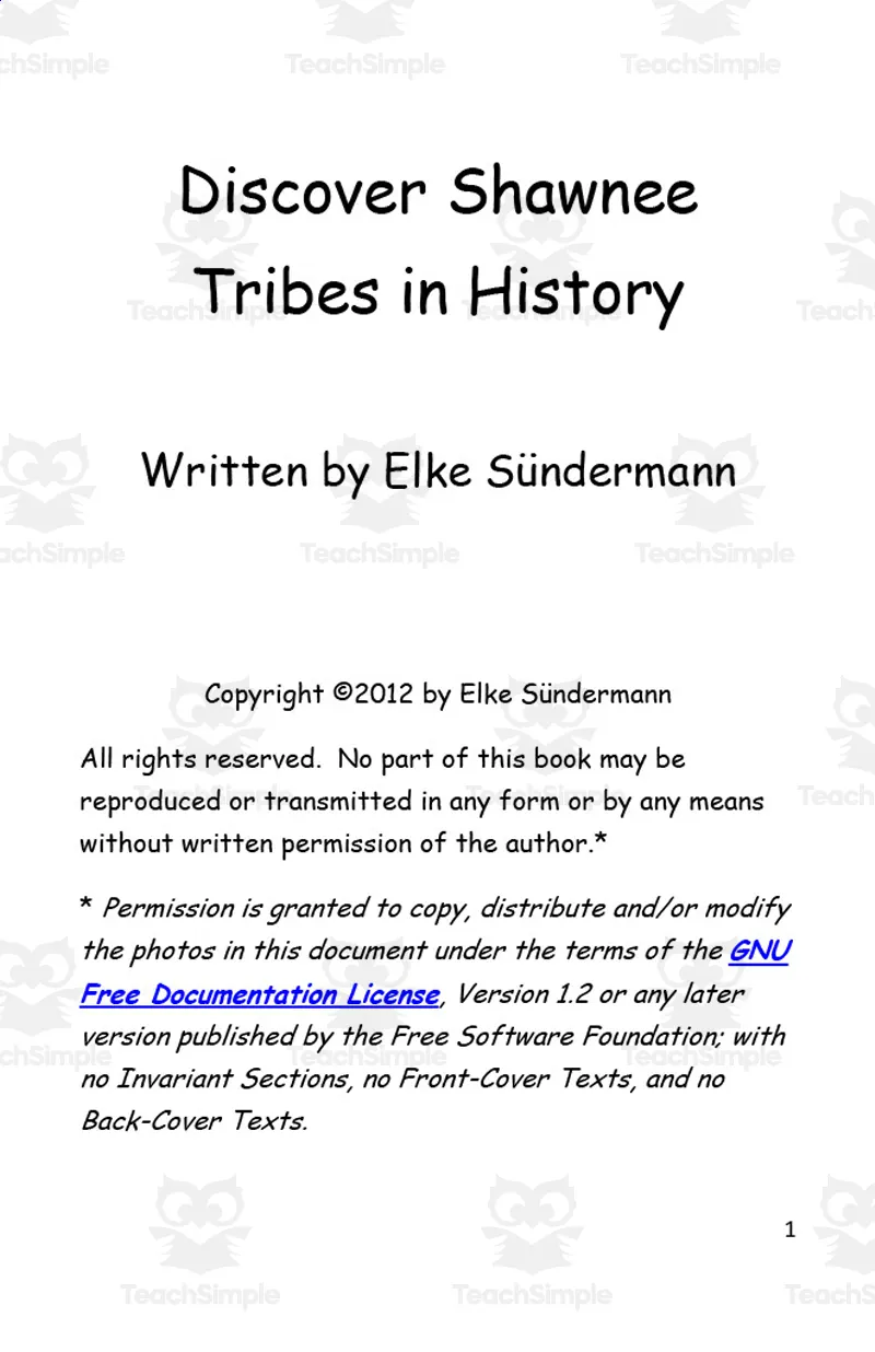 Discover Shawnee Tribes in History eBook by Teach Simple