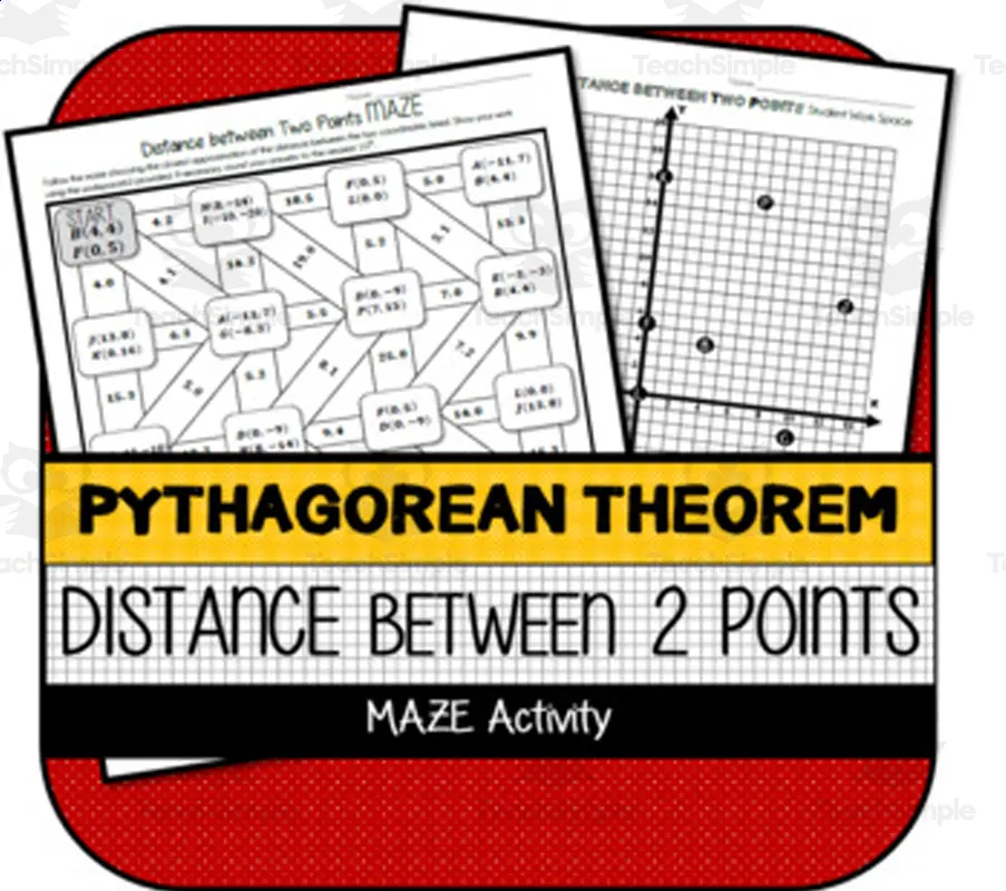 Distance Between Two Points MAZE by Teach Simple
