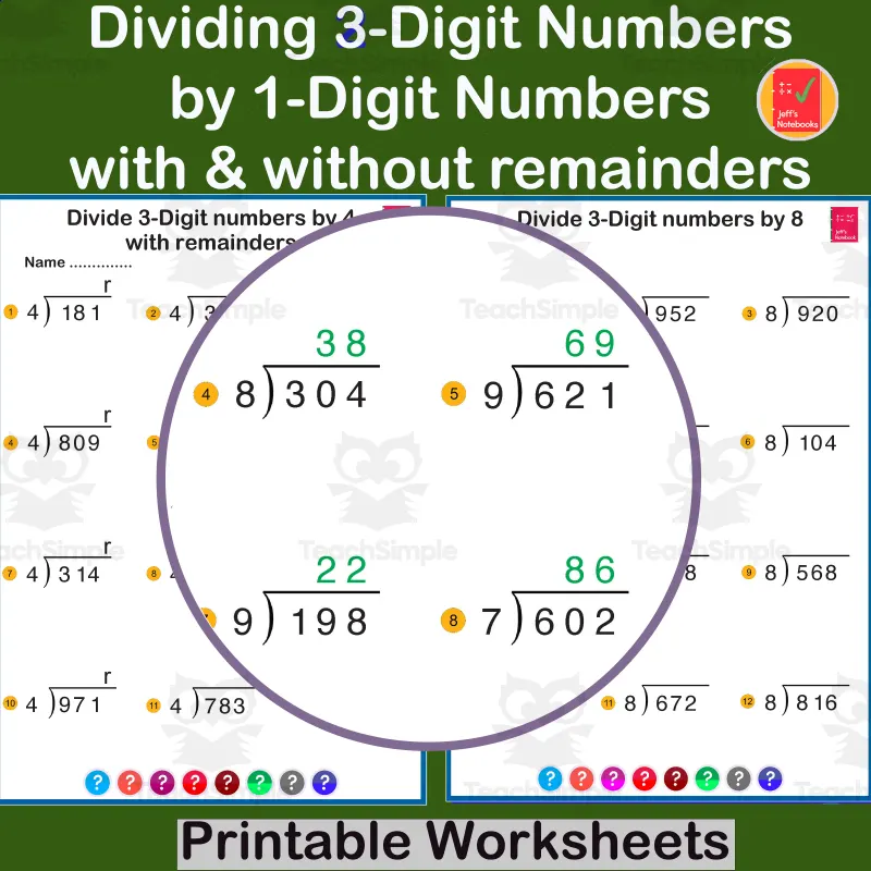 Divide 3-digit by 1-digit numbers with or without remainders by Teach ...
