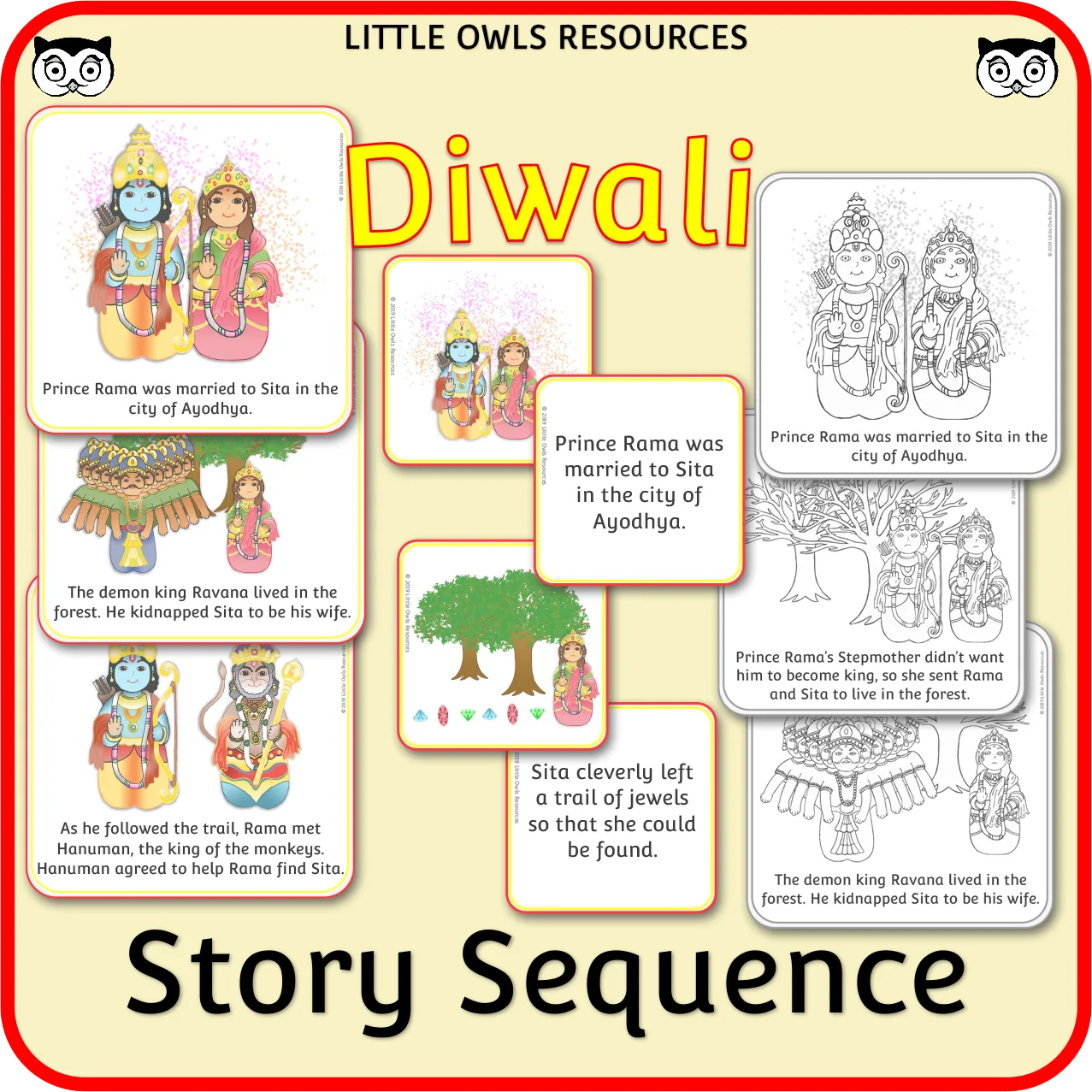 Diwali Story of Rama and Sita - Sequencing Pack by Teach Simple