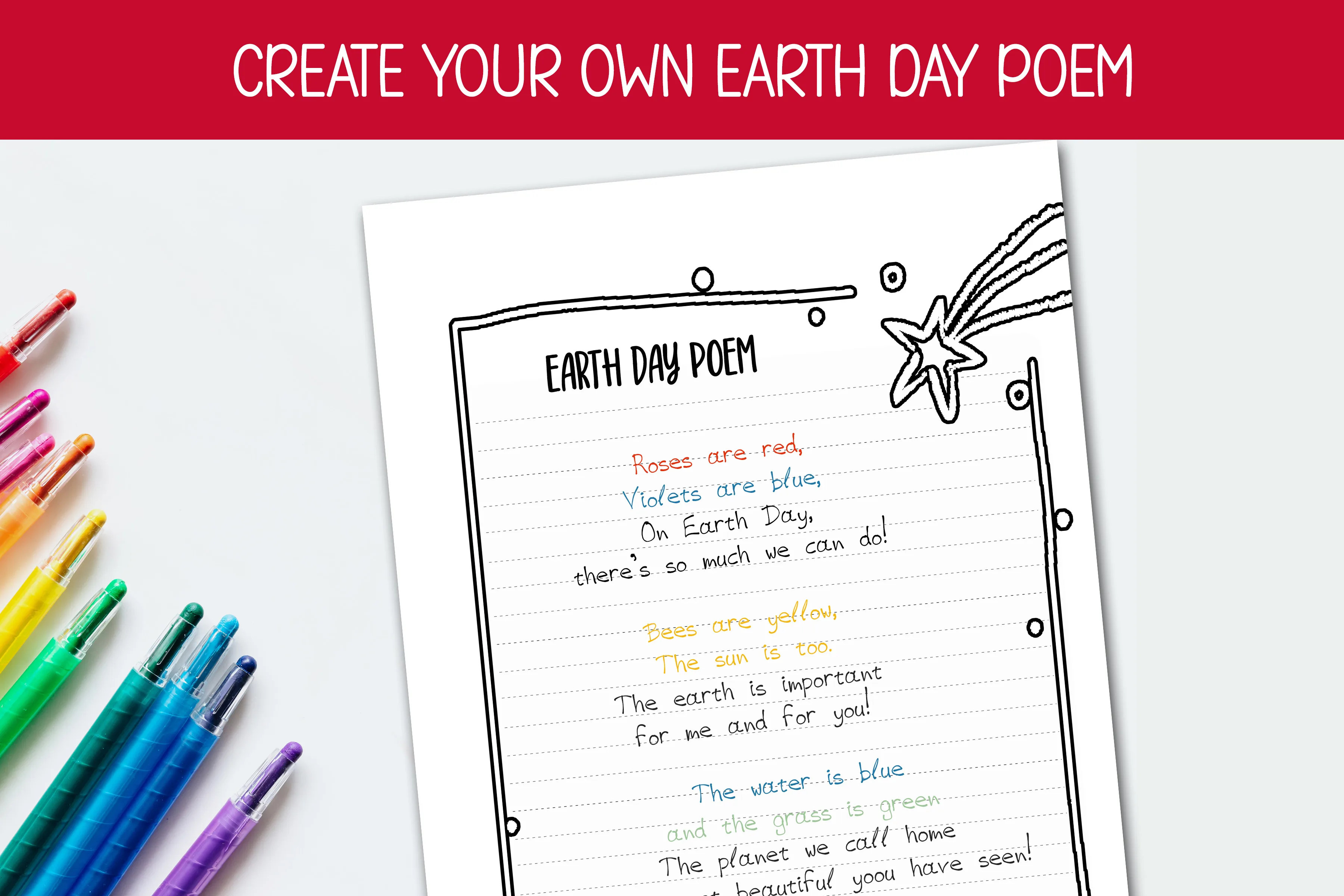 DIY EARTH DAY POEM, SPRING WORKSHEET, APRIL HOMESCHOOL ACTIVITY by ...