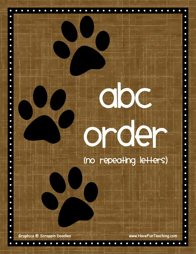 Dogs Easy Alphabetical Order Activity by Teach Simple